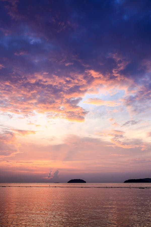 Sunset with Dramatic Clouds on the Tropical Beach Stock Photo - Image ...