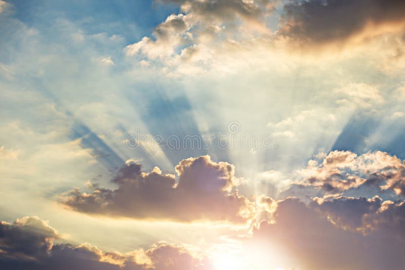 Sunset dramatic sky clouds stock image. Image of meteorology - 56802949