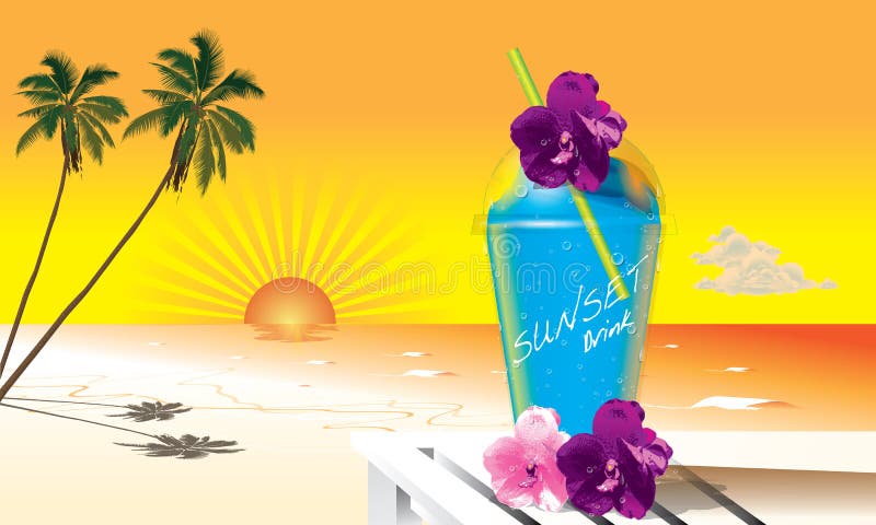 Sunset Drink stock vector. Illustration of illustrator - 23873411