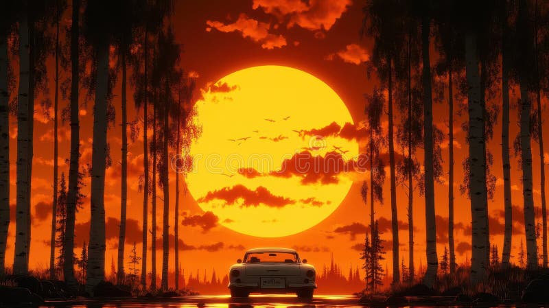 Sunset Drive, Semitruck on Highway Stock Image - Image of scenic ...