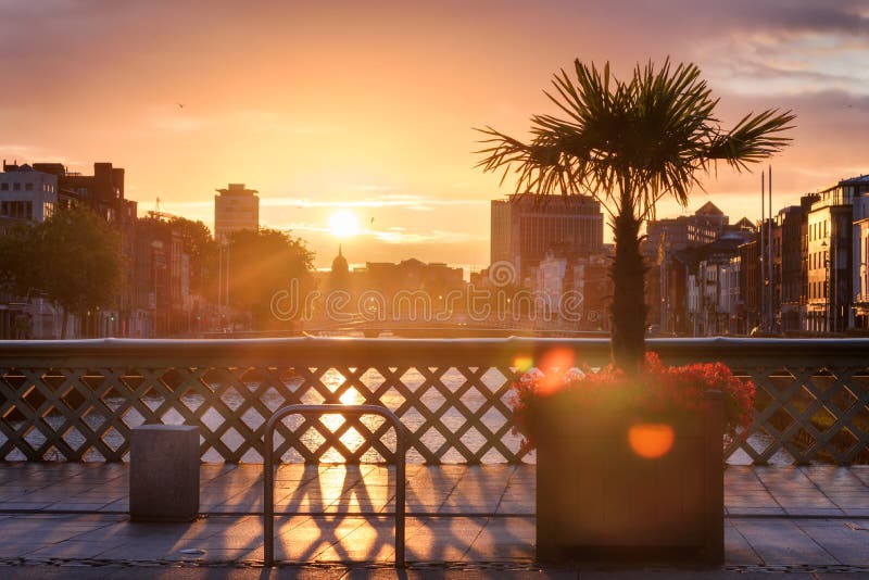 Sunset Dublin Ireland stock photo. Image of skyline - 103081250