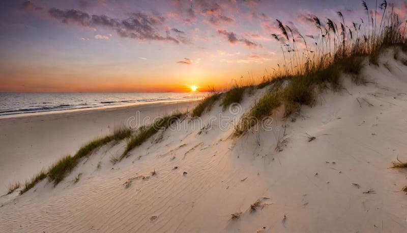 Sunset at the dune stock photo. Image of sunlight, shore - 300576768