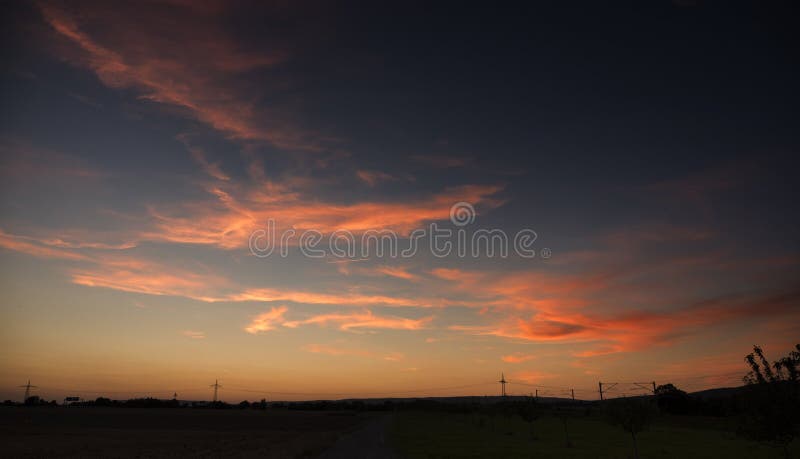 Sunset at dusk stock photo. Image of sunset, evening - 76060998