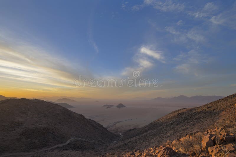 Sunset during Dust Storm in the Namib Desert Stock Image - Image of ...