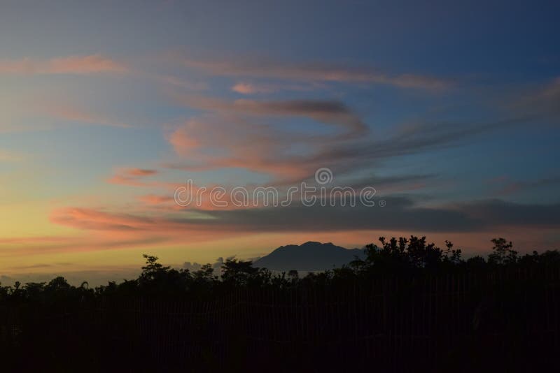 Sunset in East Java at the Foot of Mount Sumeru Stock Image - Image of ...