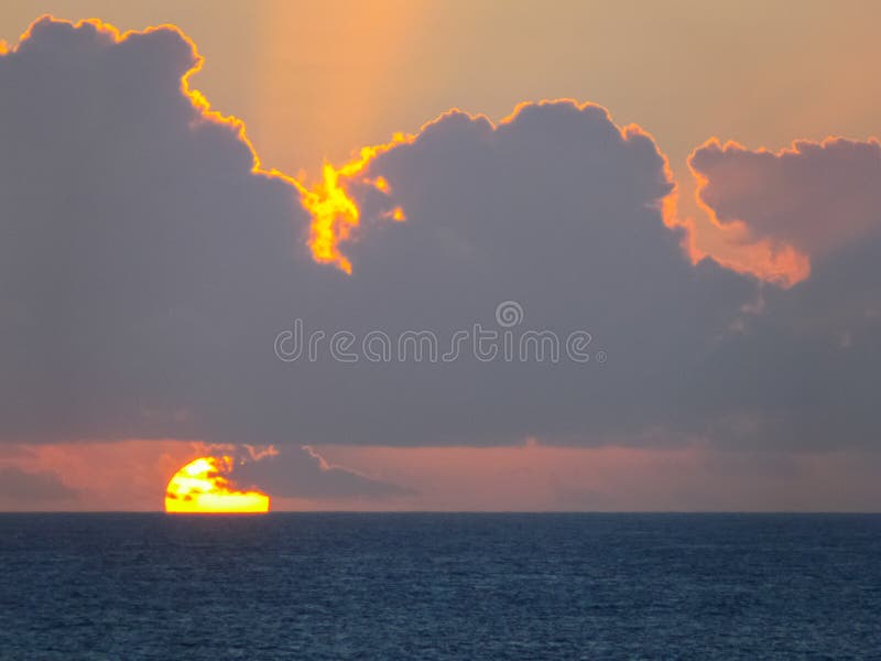 Sunset on Easter Island. the Colors of Sunset in Ocean Stock Image ...