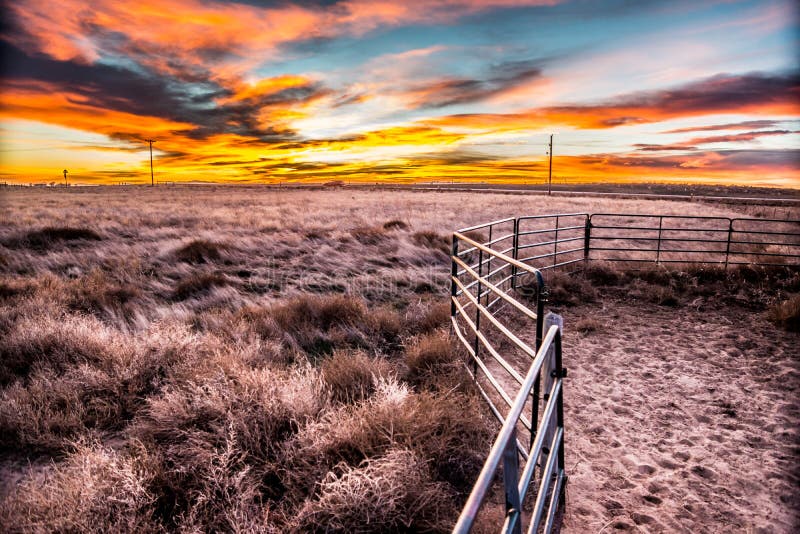 Sunset in Eastern Plains Colorado Stock Image - Image of fields, crop ...