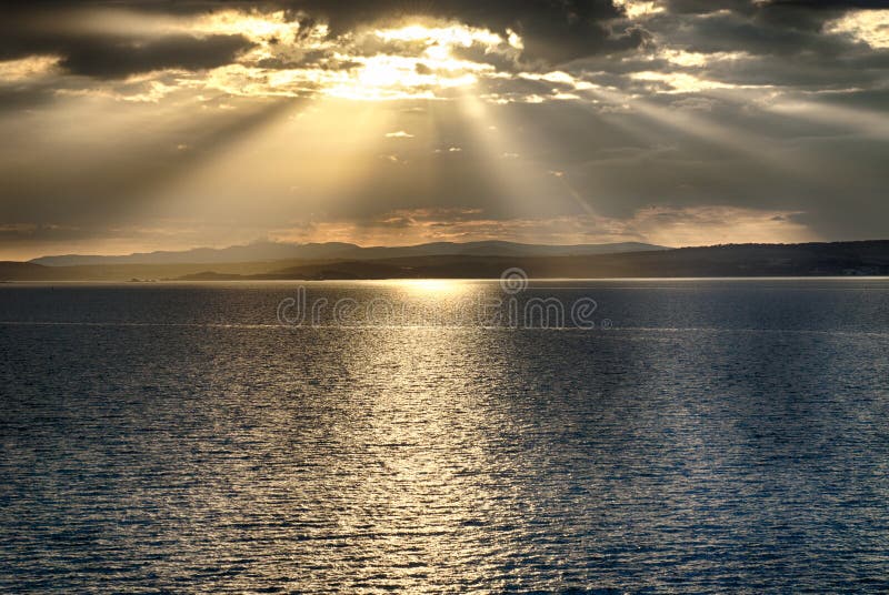 Sunset over Firth of Forth stock photo. Image of beginning - 33788452