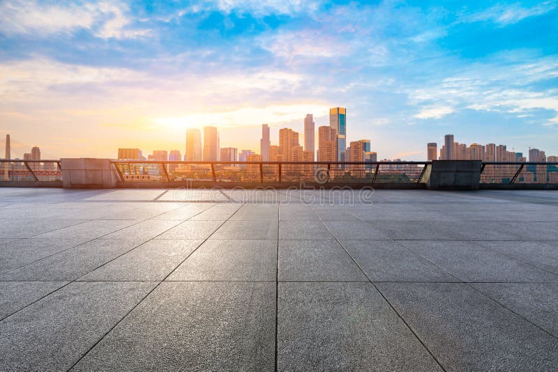 Empty Square Road and Cityscape in Chongqing Stock Photo - Image of ...