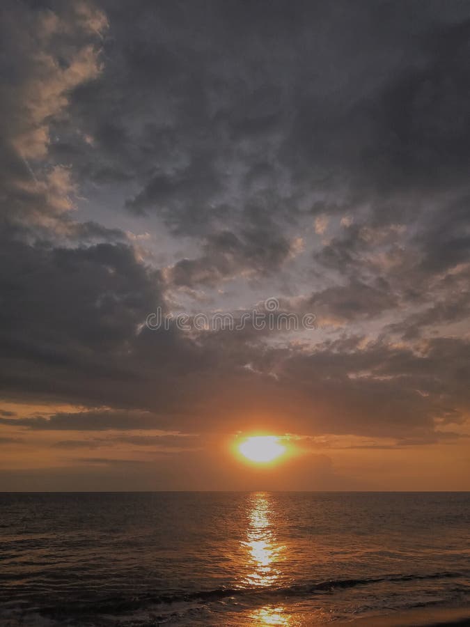 Sunset at the End of a Beautiful Beach Stock Image - Image of beautiful ...