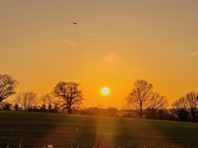 Sunset in the Enfield Countryside Stock Image - Image of enfield ...