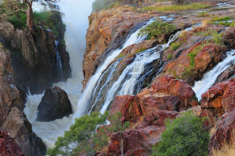 Sunset at the Epupa Waterfall, Namibia Stock Image - Image of dangerous ...