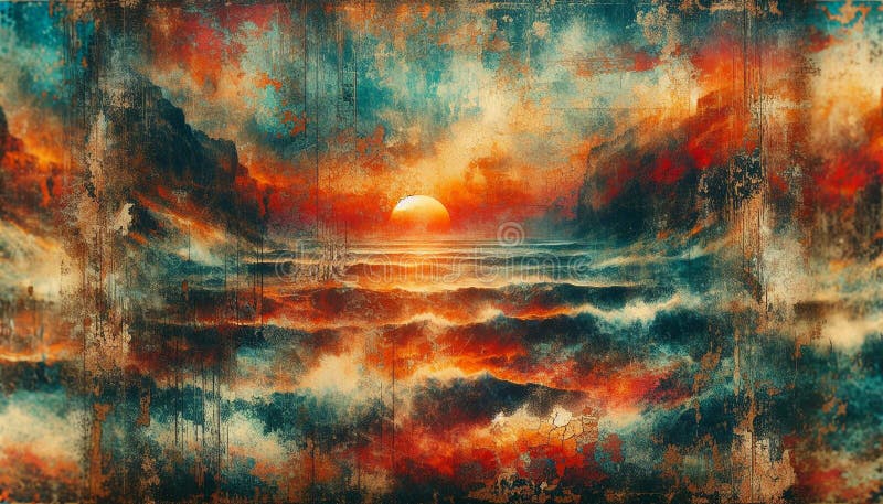 Sunset Erosion: Grunge Textures Inspired by Time and Nature Stock Image ...