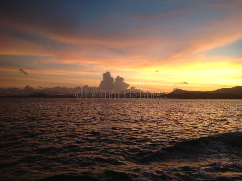 Sunset stock photo. Image of chill, morning, island, calm - 84016294