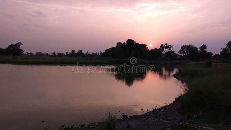 Sunset Evening and Lovely Pink Environment Stock Image - Image of ...