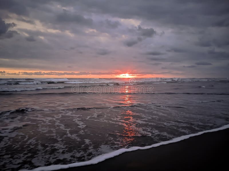 Sunset in the Evening at Parangtritis Beach Bantul Yogyakarta Stock ...