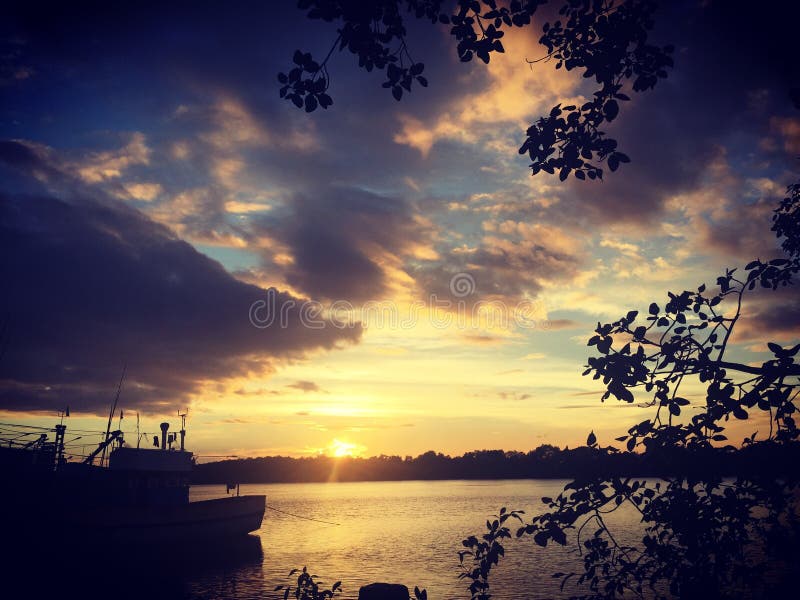 Sunset stock image. Image of evening, sunset, diwar, peace - 96418403