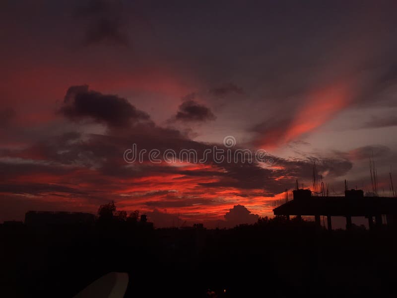 Sunset stock image. Image of cloudy, sunset, angrysky - 162520691