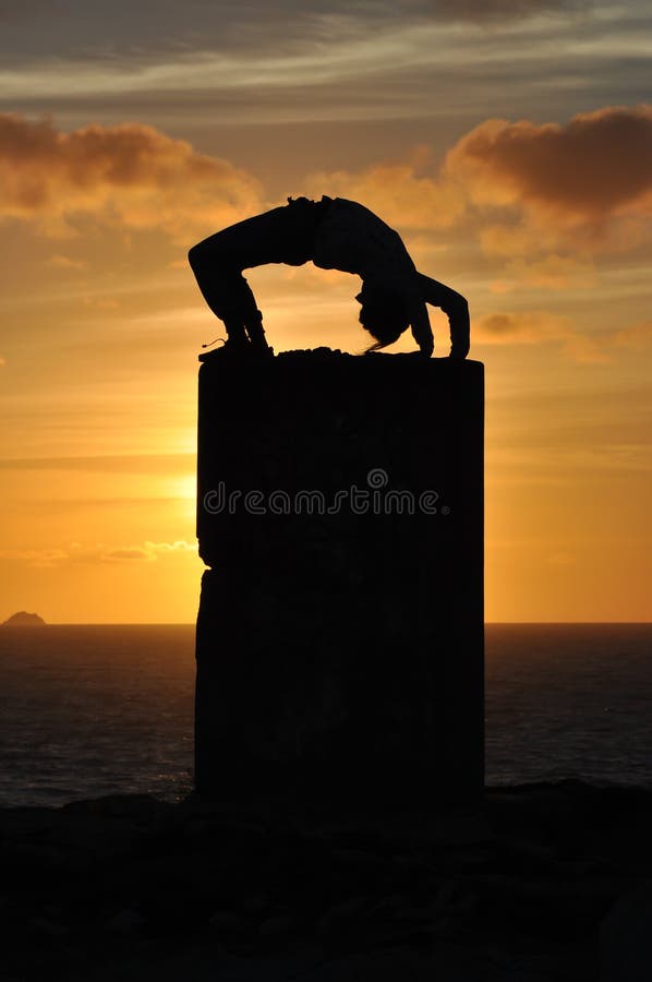 Sunset exercises stock photo. Image of attractive, concept - 38405756