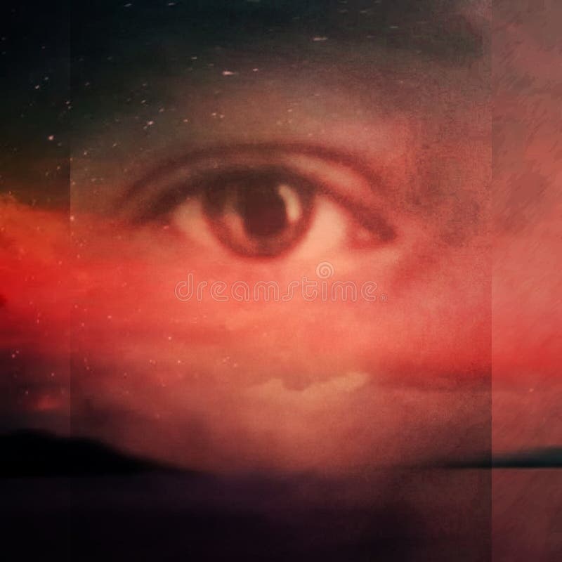 Sunset. Eye. stock image. Image of quail, text, poster - 215594573