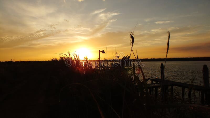 Sunset in Fall Over the Po River Delta Stock Photo - Image of nature ...