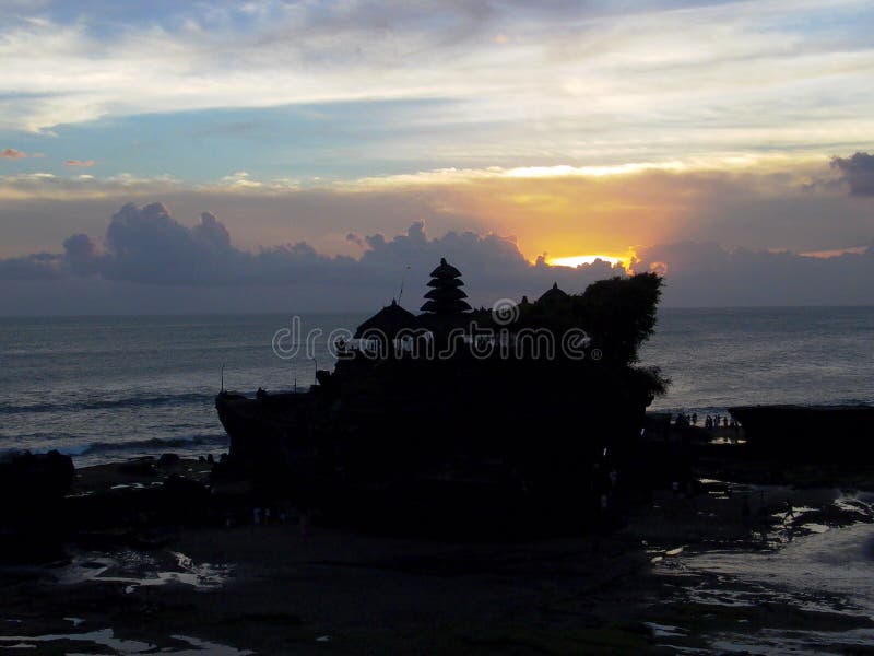 Sunset at Famous Temple Tanah Lot Stock Photo - Image of scenic, temple ...