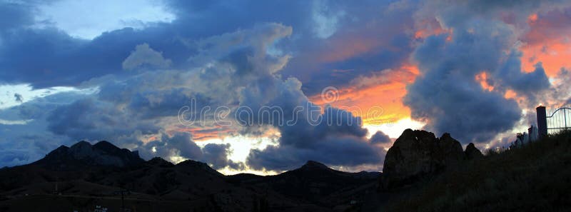 How Unique and Beautiful Sunset Stock Photo - Image of mountain, beauty ...