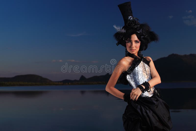 Sunset fashion stock image. Image of posing, girl, glamour - 16121509