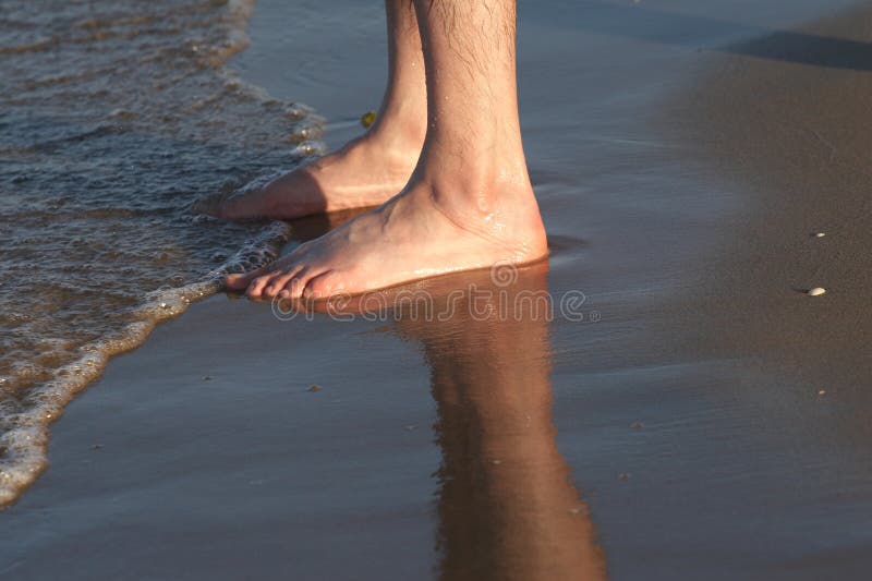 Sunset feet stock image. Image of shore, calm, sand, body - 2160669