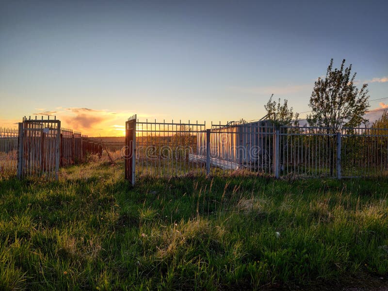Sunset Fence stock image. Image of military, closed, barrier - 17030267