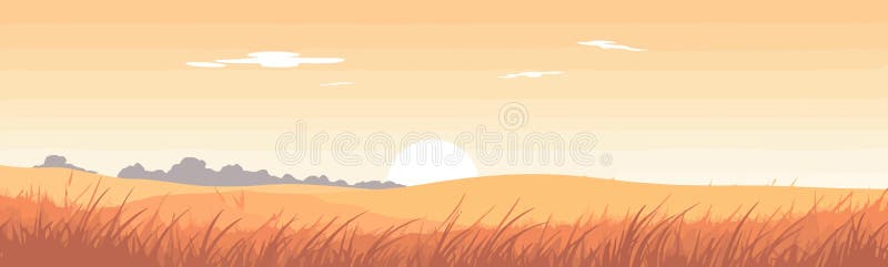 Sunset Field Vector Flat Minimalistic Isolated Illustration Stock ...