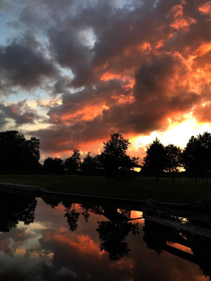 Sunset on fire stock photo. Image of specularity, cotton - 192490946