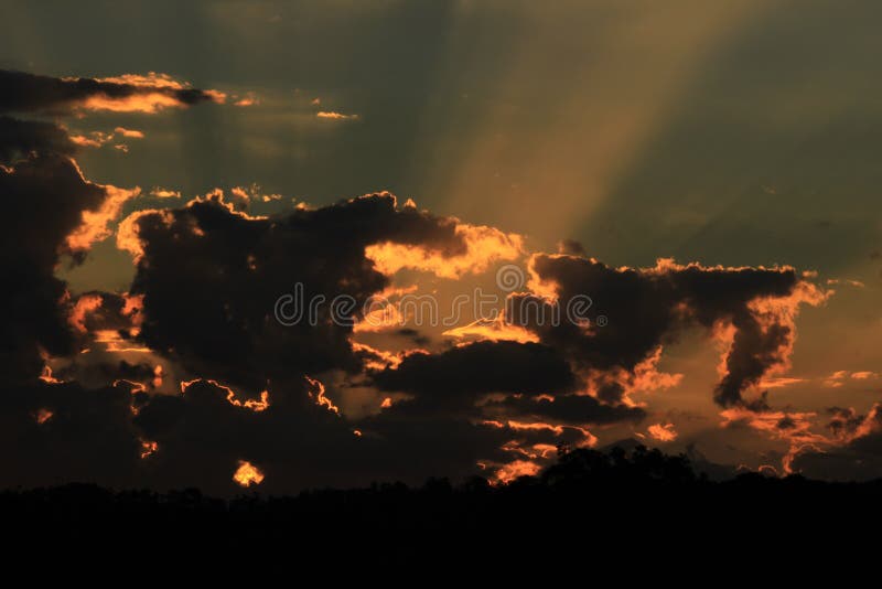 Sunset on fire stock image. Image of sunset, fire, clouds - 49363425