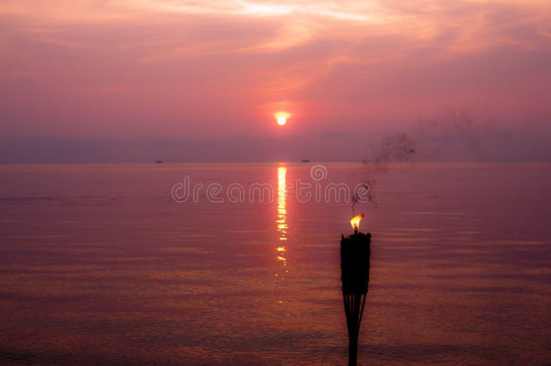 Sunset and fire stock photo. Image of thailand, asia - 53354496