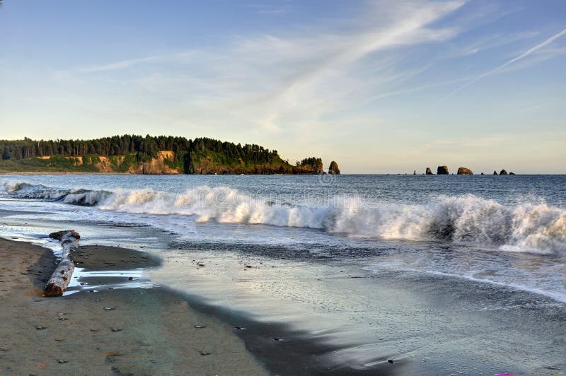 Sunset at First Beach stock image. Image of orange, seascape - 50584931