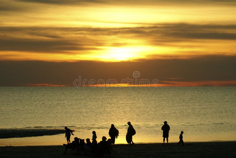 Sunset at First Encounter Beach Stock Photo - Image of family, time ...