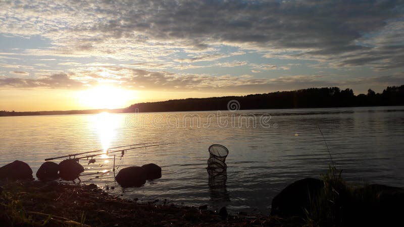 Sunset fishing time stock photo. Image of beach, sunrise - 189518314