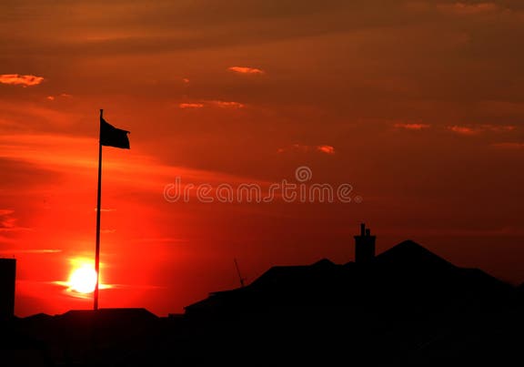 Sunset Flag stock photo. Image of glowing, sunset, pole - 137172