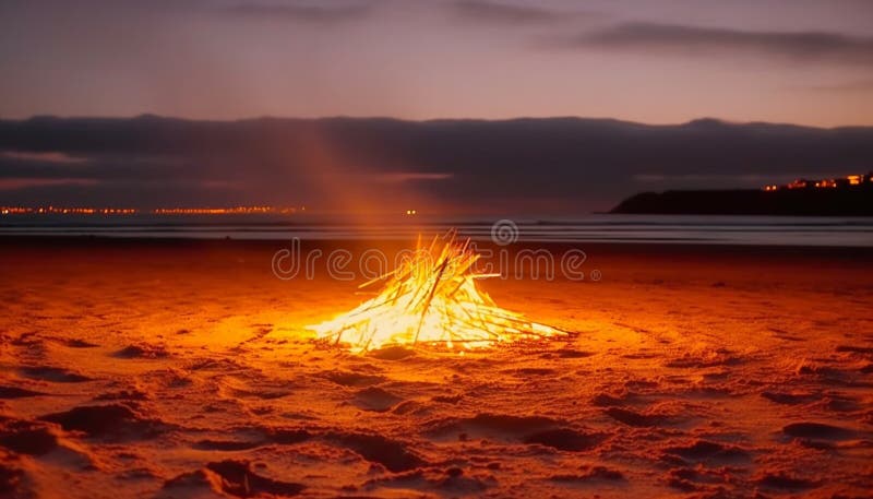 Sunset Flame Burning on Tranquil Seascape, Nature Beauty in Motion ...