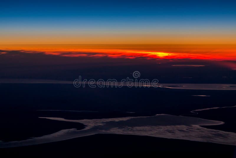 Sunset in flight stock image. Image of bright, aircrafts - 97248829