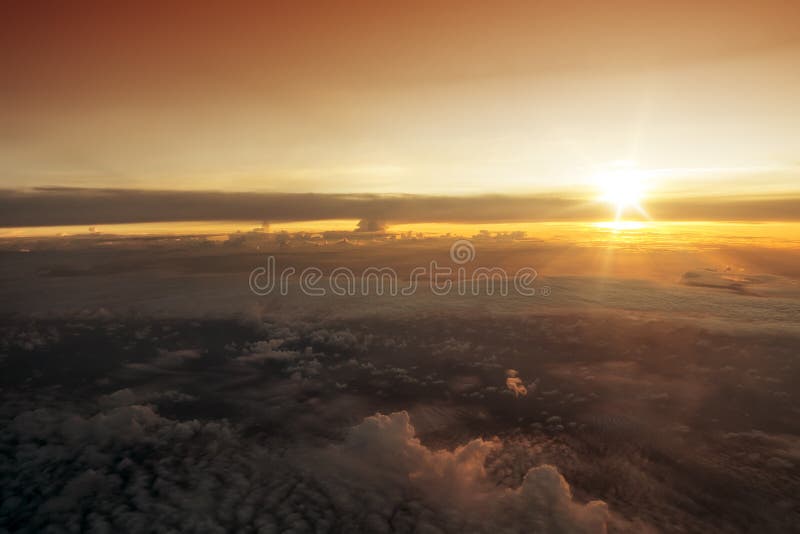 Sunset above clouds stock photo. Image of flying, freedom - 8627040