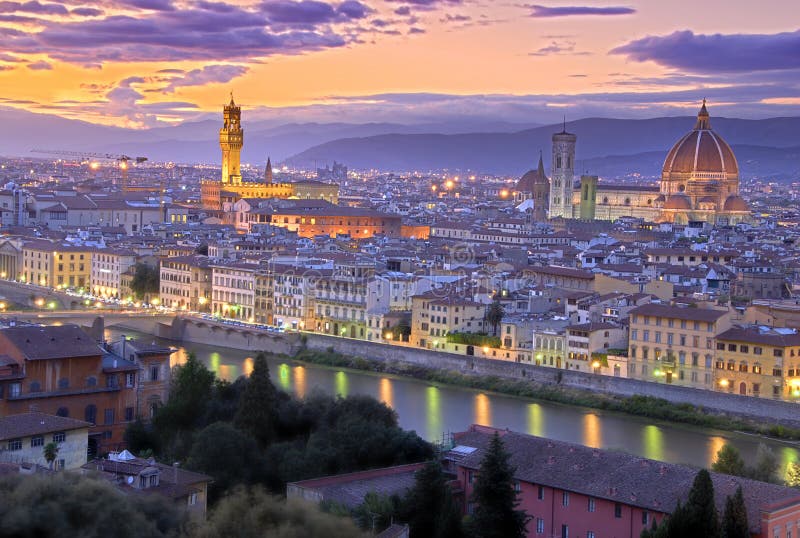 Sunset in Florence stock image. Image of architecture - 12518029