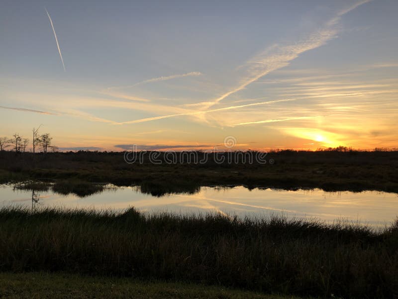Sunset on a Florida Golf Course Stock Image - Image of freedom, nature ...