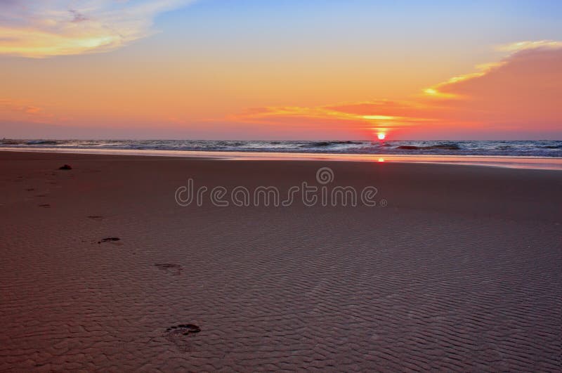 Sunset Footsteps stock photo. Image of glow, dawn, malaysia - 29453490