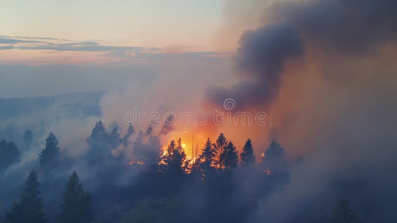 Sunset Forest Fire stock video. Video of breathtaking - 383951951