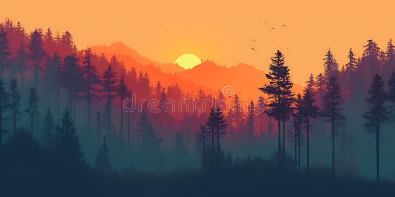 Sun Set Forest