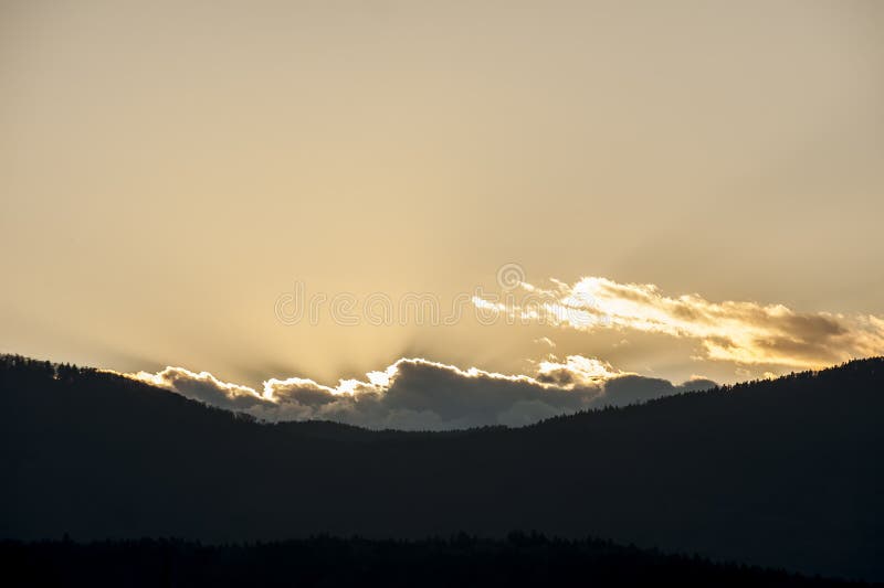 Sunset with Forest Landscape Stock Photo - Image of dusk, people: 81652776