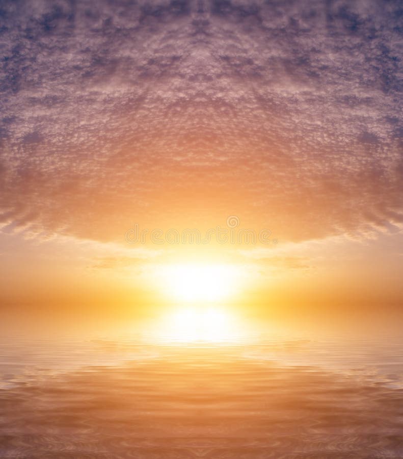 Sunset in the Form of a Nuclear Explosion Over the Sea Stock Image ...