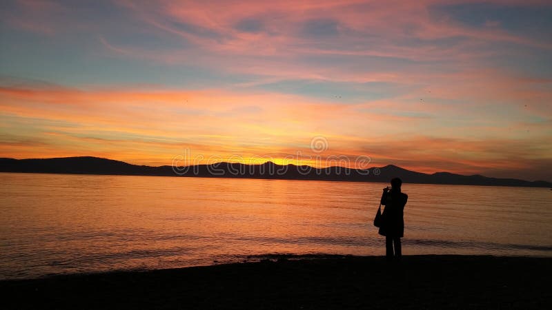 Sunset stock photo. Image of alone, sunset, zadar, fotografy - 83437788