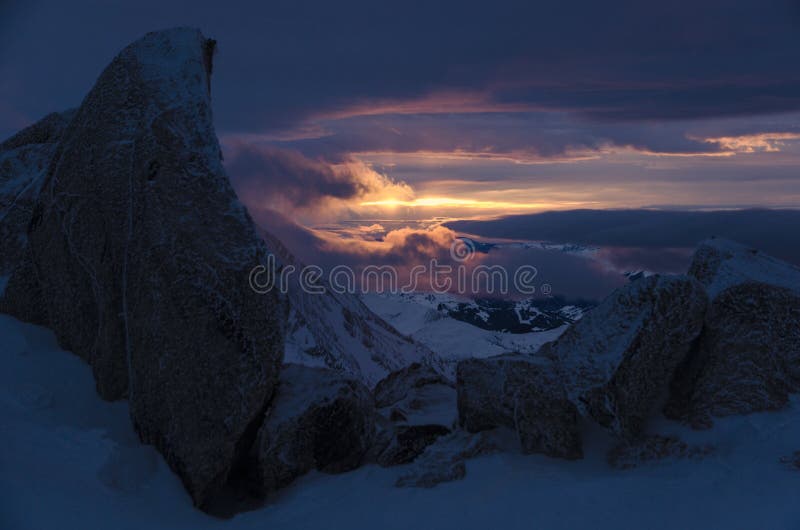 Sunset in French Alps, Chamonix Stock Image - Image of cloudscape ...